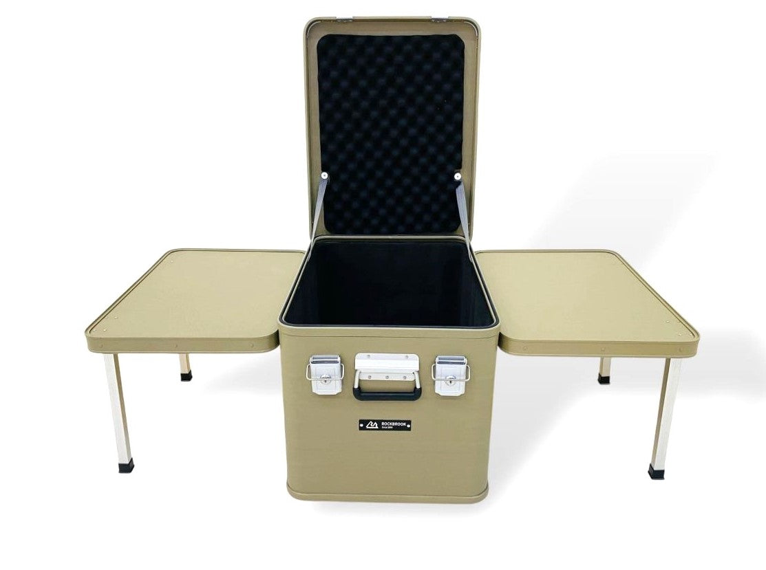 Portable Storage Box 84L with 2 Sides Folding Table Aluminum Waterproo ...