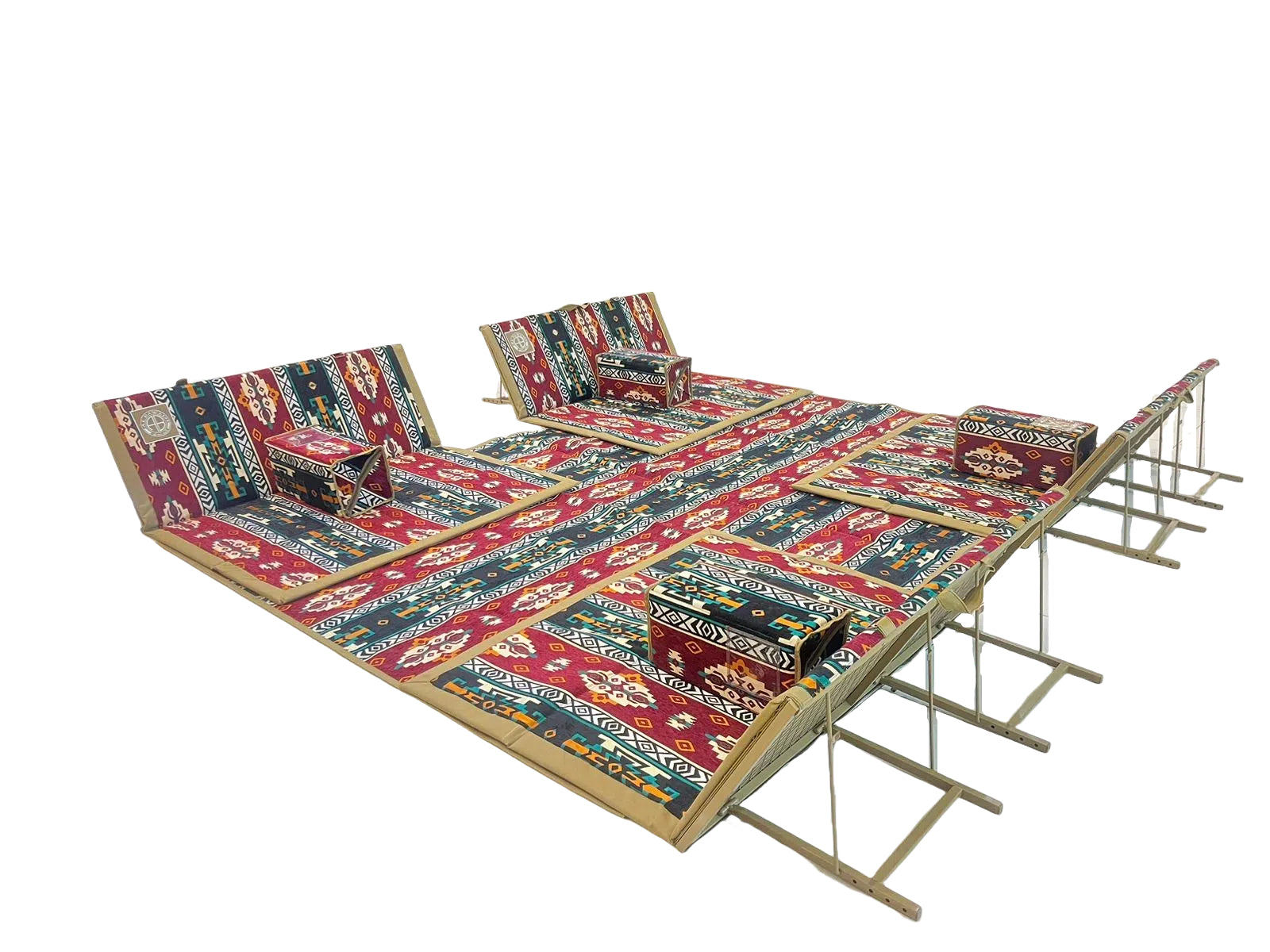 Arabic Camping Floor Carpet Folding Mat Sets with 4 Folding Chair Pill ...